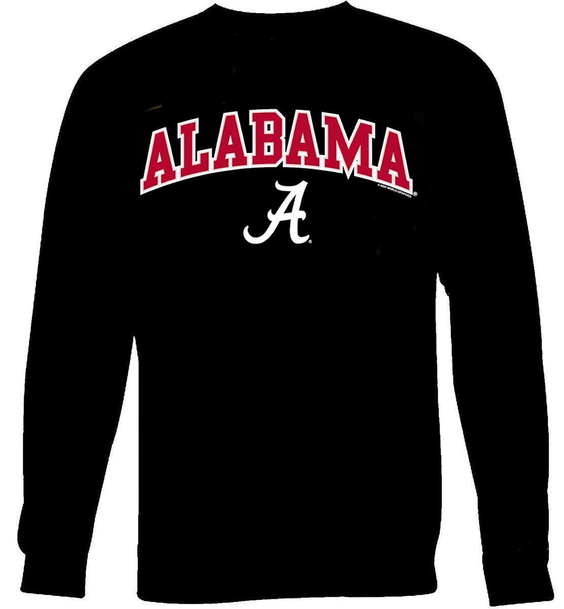 Alabama Crimson Tide Men’s Black College Arch Long Sleeve T Shirt ...