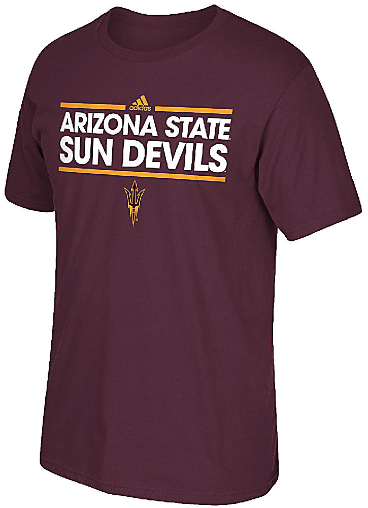 Arizona State Sun Devils Adidas Maroon College Dassler Short Sleeve T ...