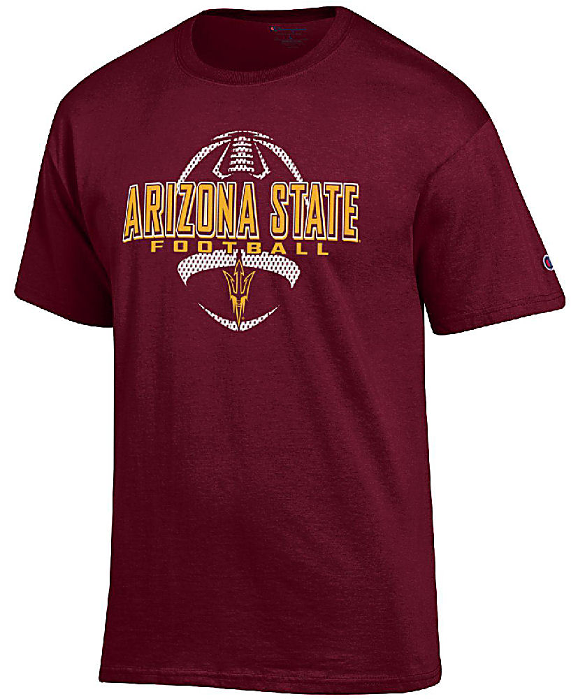 Arizona State Sun Devils Maroon Football Short Sleeve T Shirt by ...