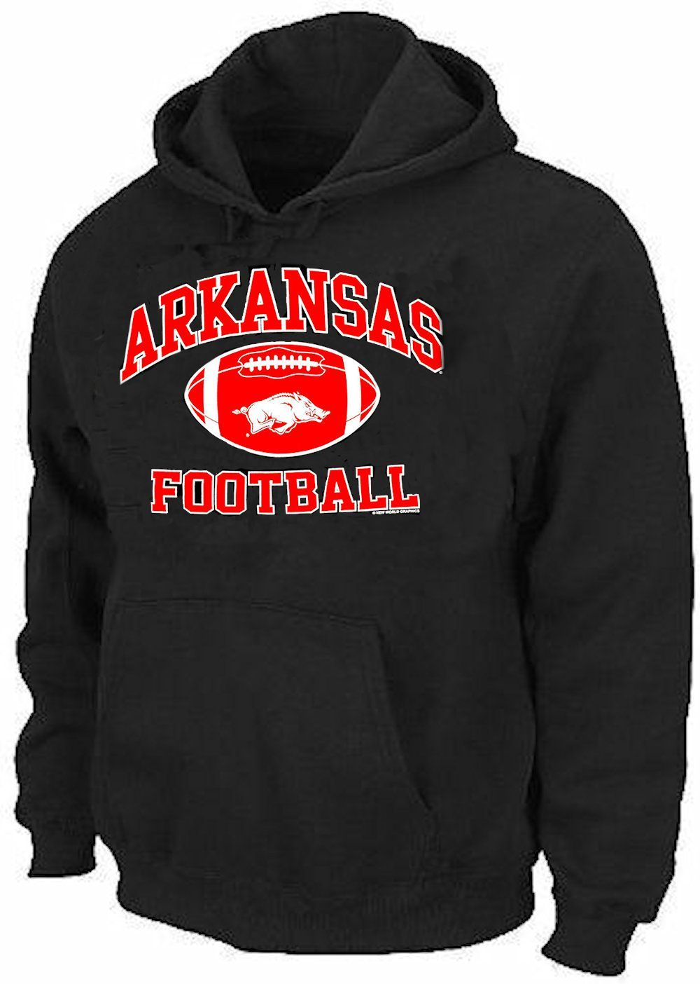 Arkansas Razorbacks Adult Black Football Graphic Hoodie Sweatshirt ...