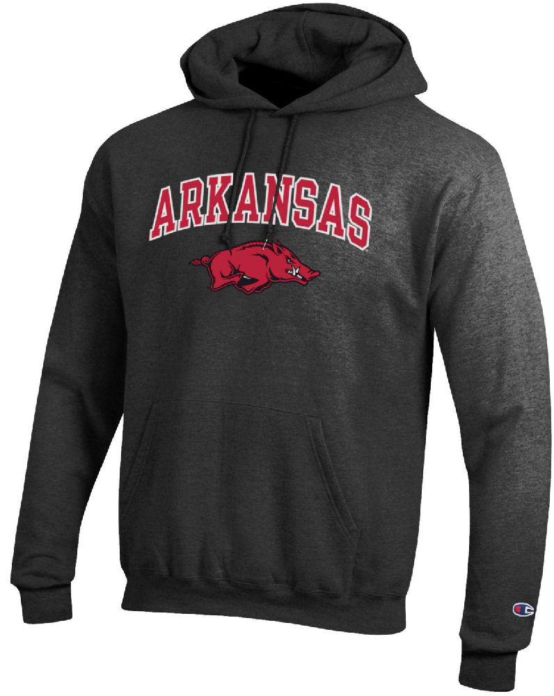 Arkansas Razorbacks Granite Heather Champion Campus Powerblend Screened ...