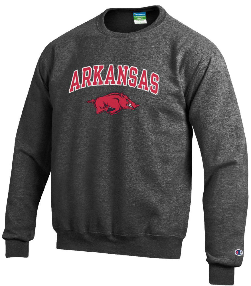 Arkansas Razorbacks Granite Heather Champion Campus Powerblend Screened ...