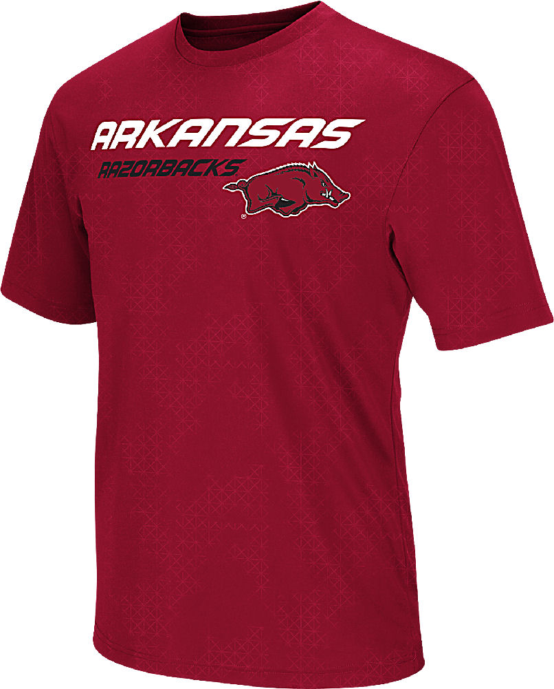 Arkansas Razorbacks Cardinal Mens Gridlock Synthetic Poly Short Sleeve ...