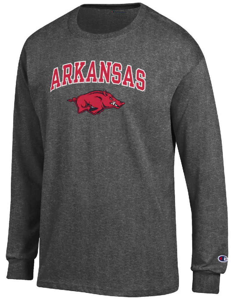 Arkansas Razorbacks Granite Heather Champion Campus Long Sleeve Tee ...