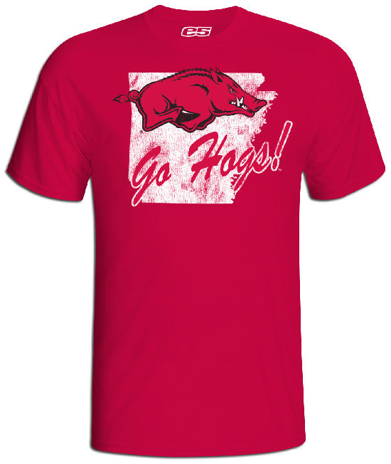 Arkansas Razorbacks Cardinal Slim Fit Vintage T Shirt by E5 | Arkansas ...
