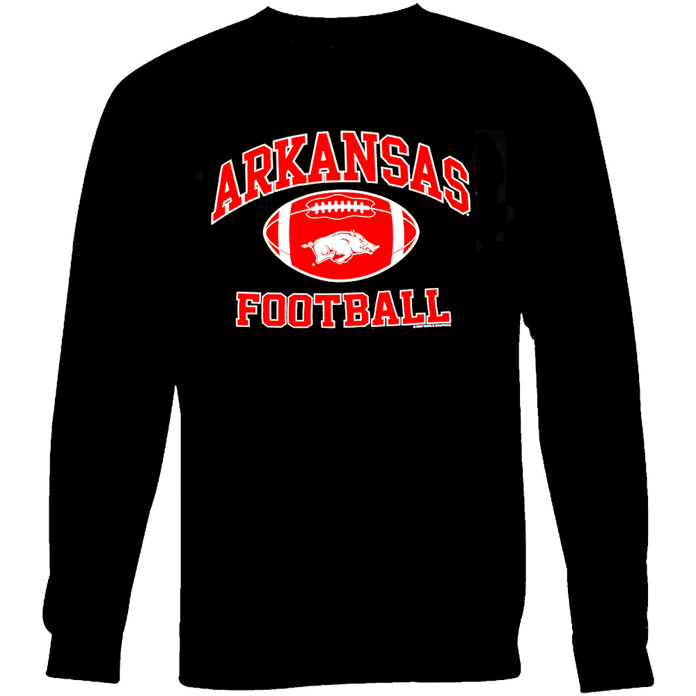 Arkansas Razorbacks Mens Black Football Graphic Long Sleeve T Shirt ...