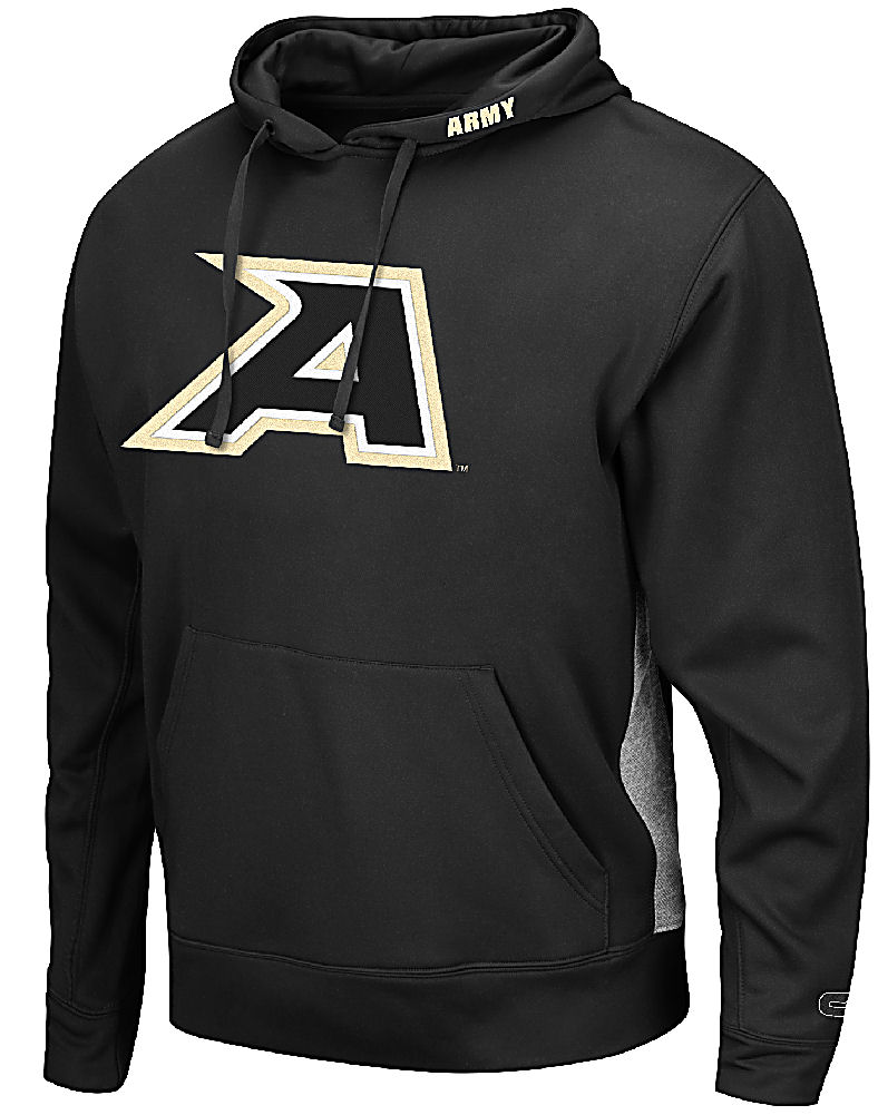 Army Black Knights Black Chrome Embroidered Synthetic Poly Hoodie ...
