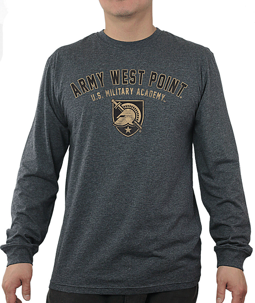 Army Black Knights Charcoal Grey Mens Core Long Sleeve T Shirt | Army ...