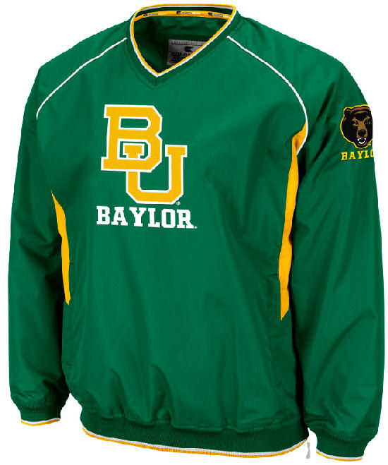 Baylor Bears Green Embroidered V Neck School Pride Wind Jacket by ...