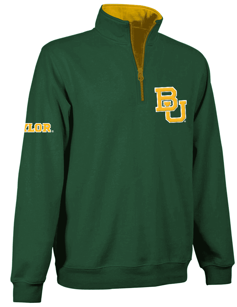 Baylor Bears Green First Down Quarter Zip College Pullover Sweatshirt ...