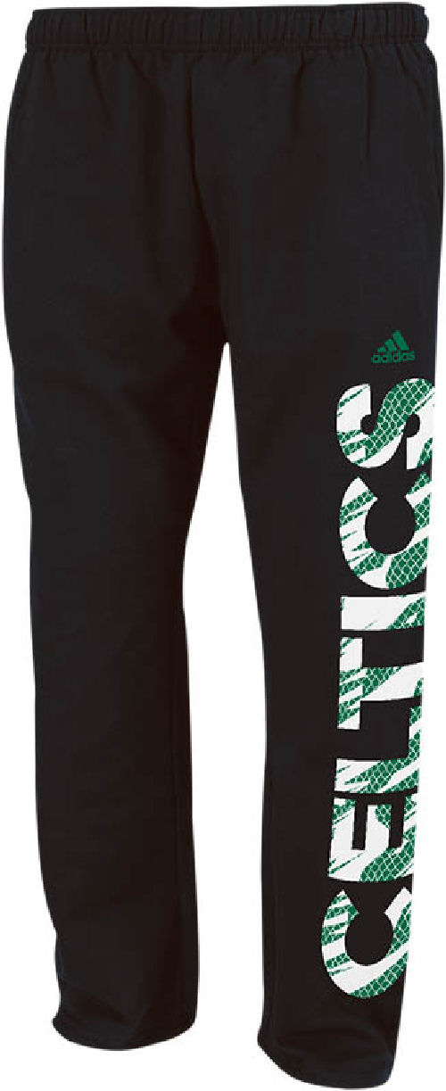 Boston Celtics Black Open Bottom Vertical Cut Fleece Sweatpants by ...