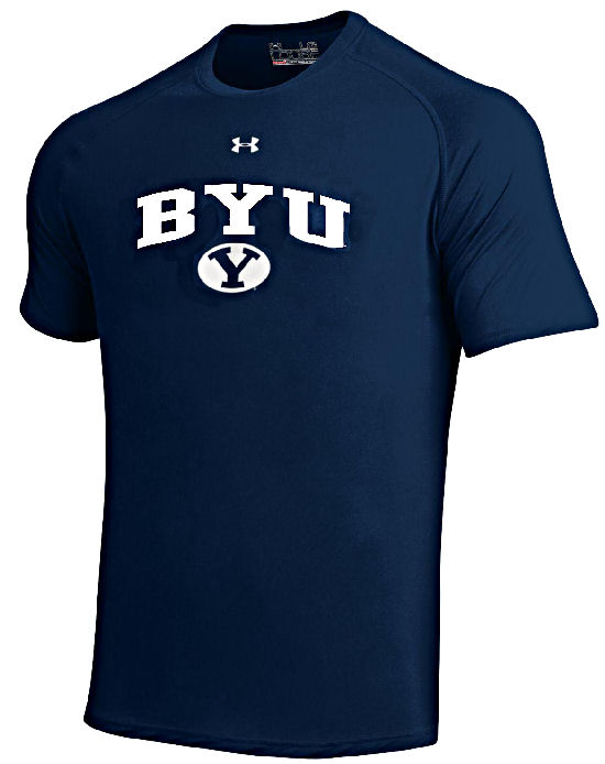 BYU Cougars Navy Poly Dry HeatGear NuTech Short Sleeve Shirt by Under ...