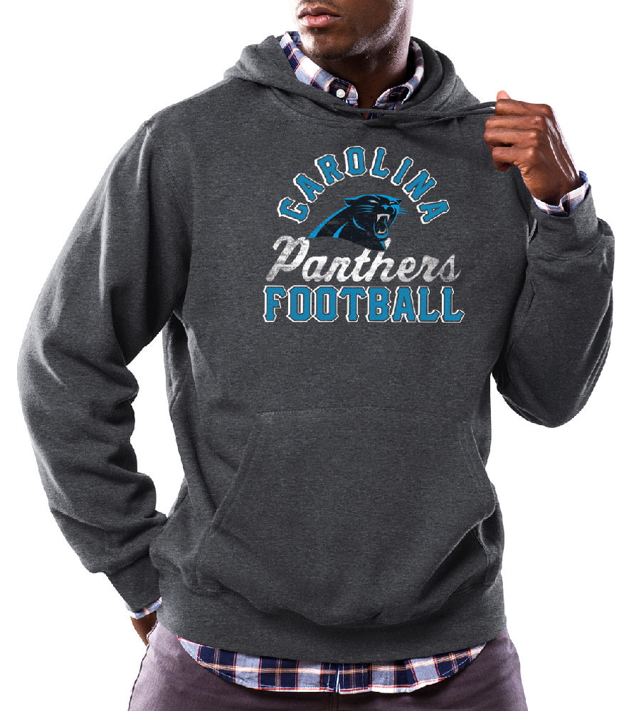 Carolina Panthers Mens Grey Heather Kick Return 3 Pullover Hoodie ...