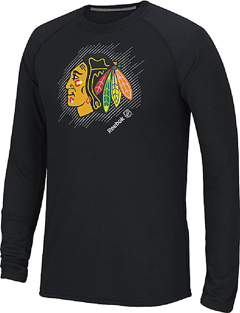 Chicago Blackhawks Charcoal Frost Logo Long Sleeve Synthetic T Shirt by ...