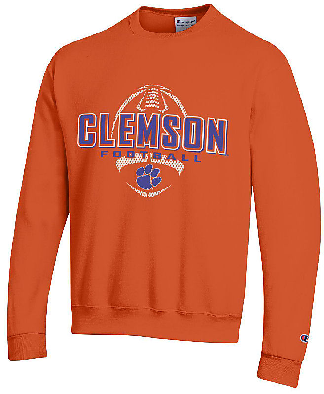 Clemson Tigers Orange Champion Football Crewneck Sweatshirt on Sale ...