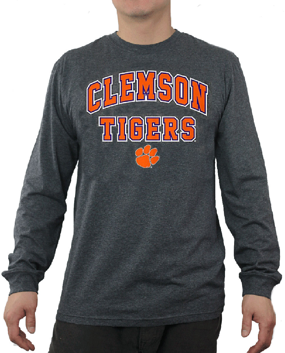 Clemson Tigers Charcoal Over Under Long Sleeve T Shirt | Clemson Tigers ...