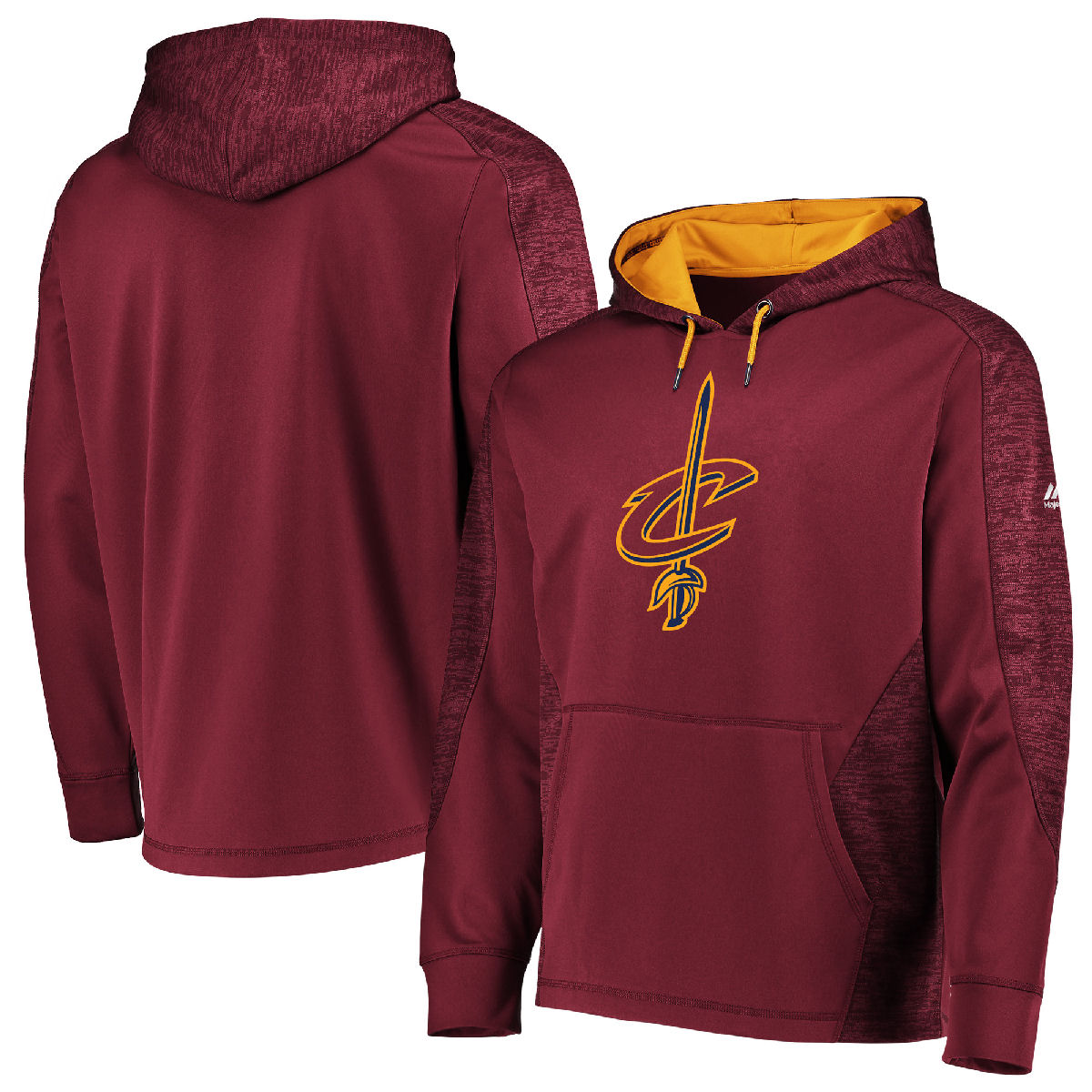Cleveland Cavaliers Garnet Armor 5 Majestic Polyester Hoodie Sweatshirt ...