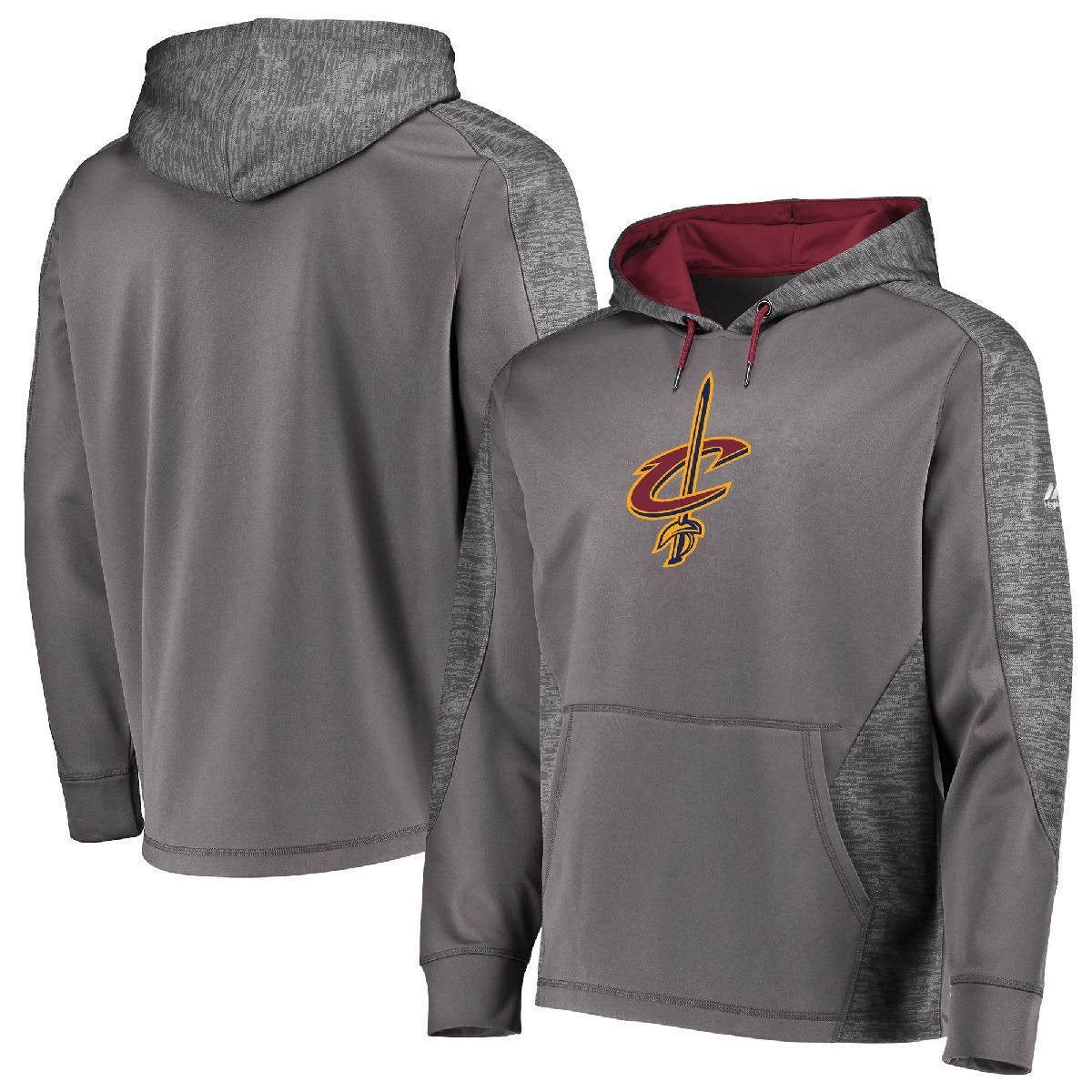 Cleveland Cavaliers Grey Armor 5 Majestic Polyester Hoodie Sweatshirt ...
