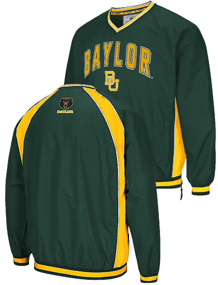 NCAA Baylor Bears Mens Green Embroidered Fair Catch V Neck Pullover ...