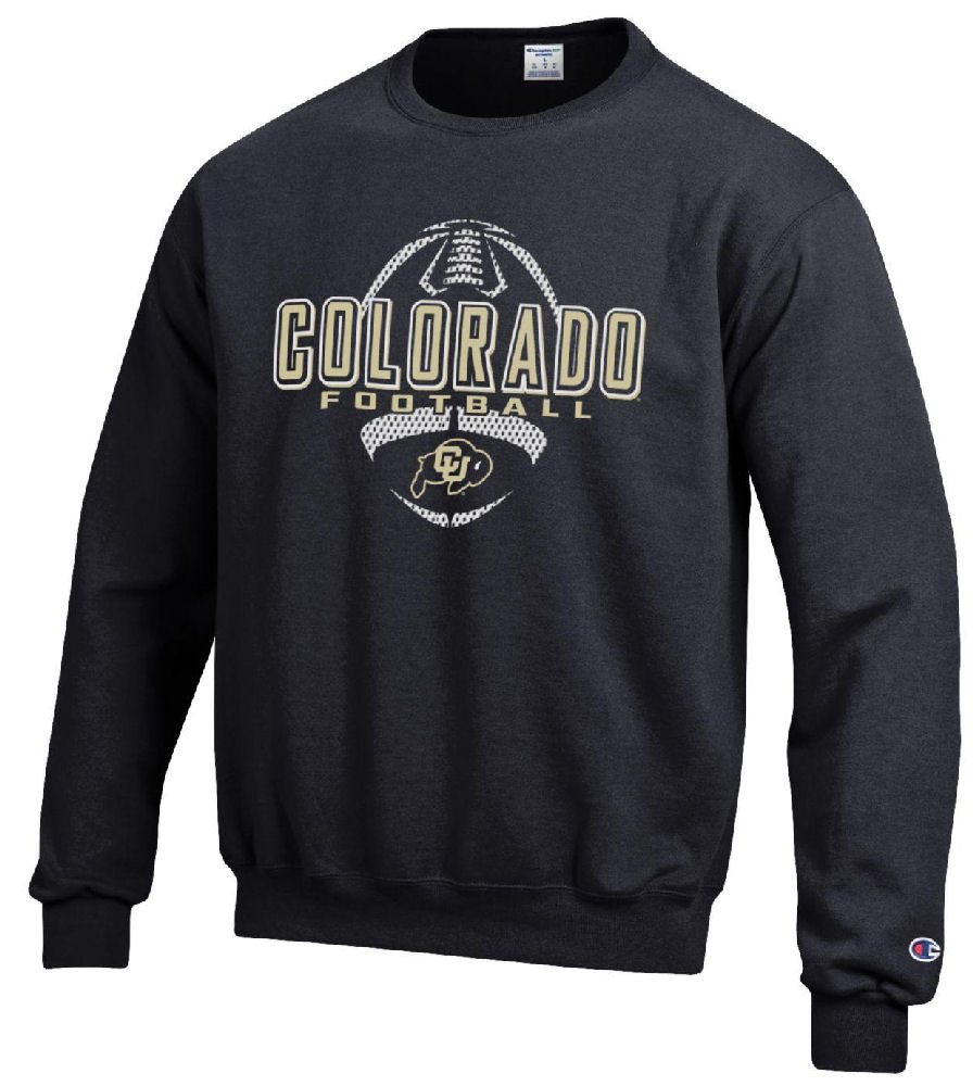 Colorado Buffaloes Black Football Powerblend Screened Crew Sweatshirt ...