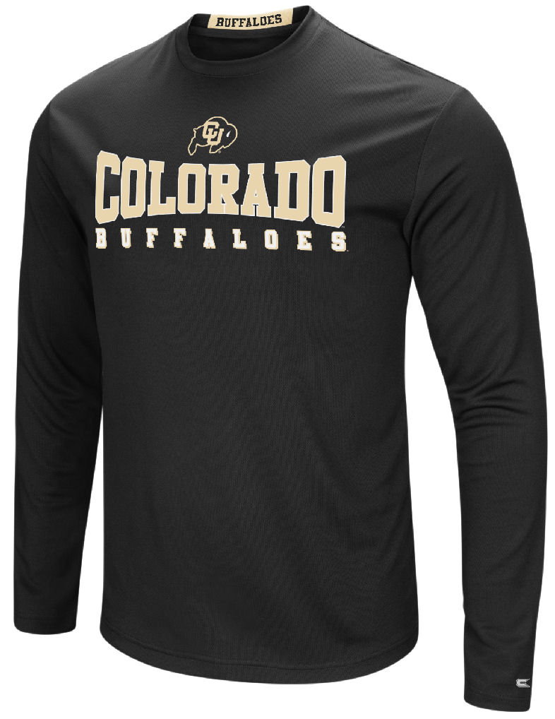 Colorado Buffaloes Mens Black Synthetic Streamer Long Sleeve T Shirt ...