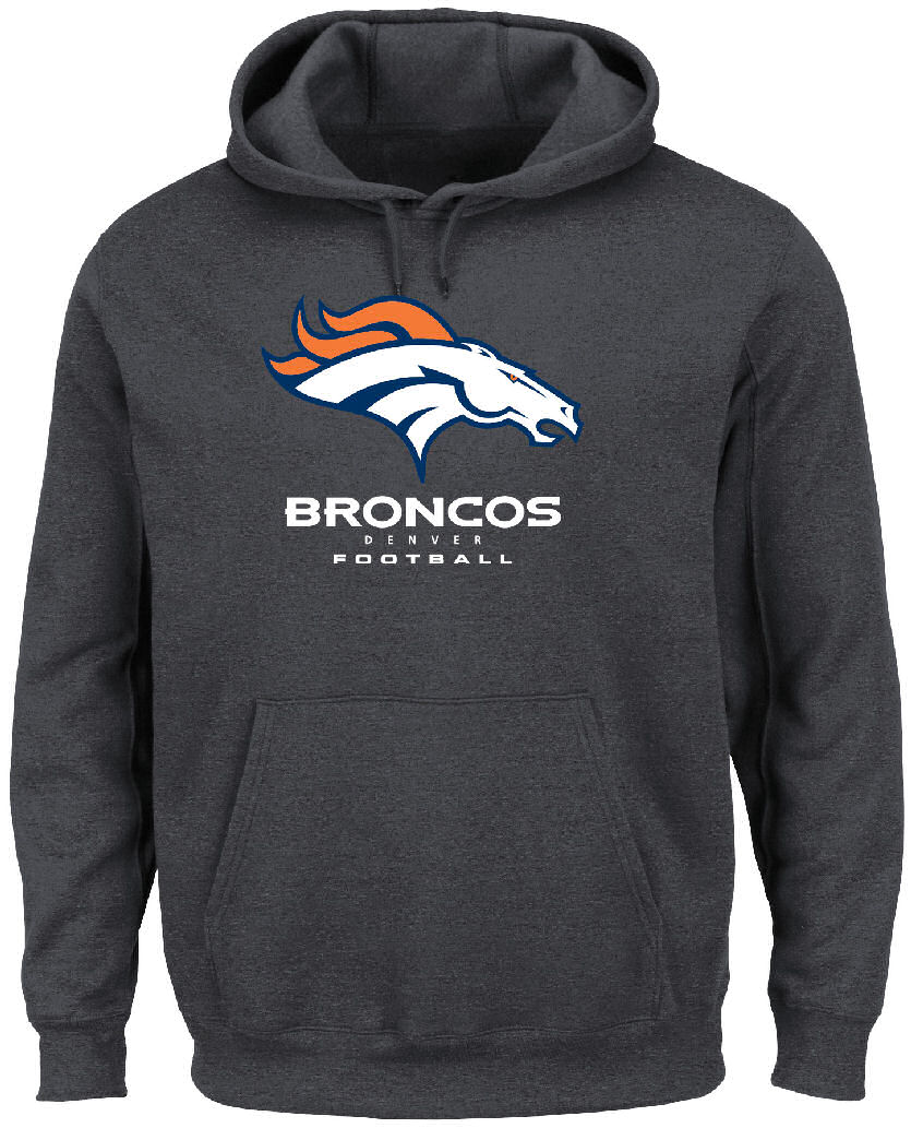 Denver Broncos Mens Charcoal Heather Critical Victory 8 Screened Hoodie ...