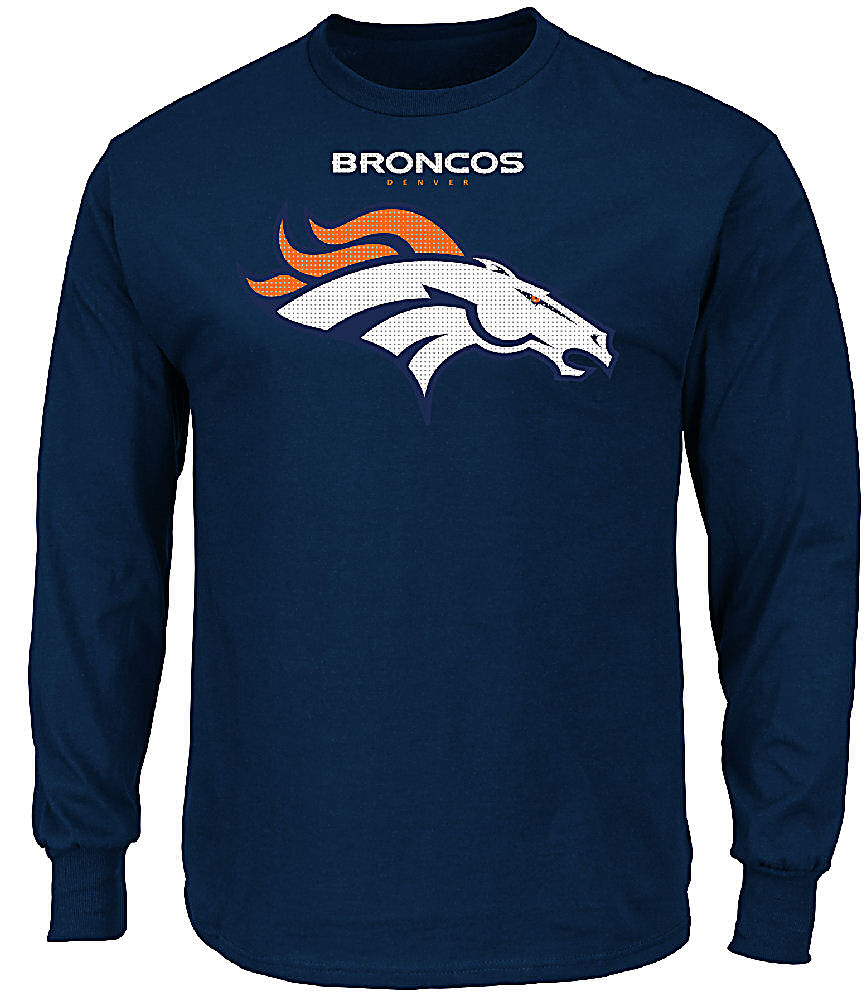 Denver Broncos Adult Navy Critical Victory 2 Majestic Long Sleeve T ...
