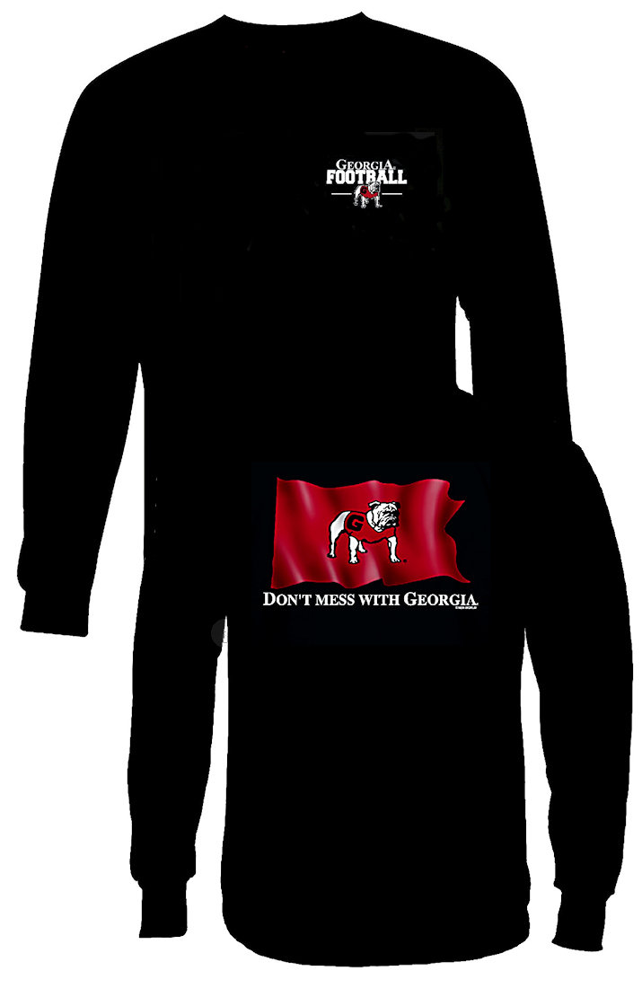 Don't Mess With Georgia Football Black 2-Sided Long Sleeve Shirt ...