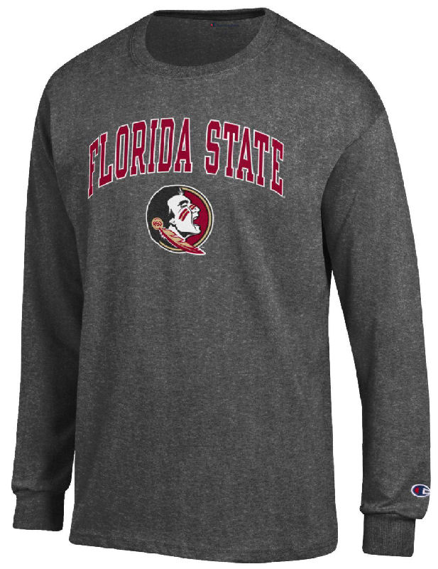 Florida State Seminoles Men's Grey Champion Campus Long Sleeve T Shirt ...