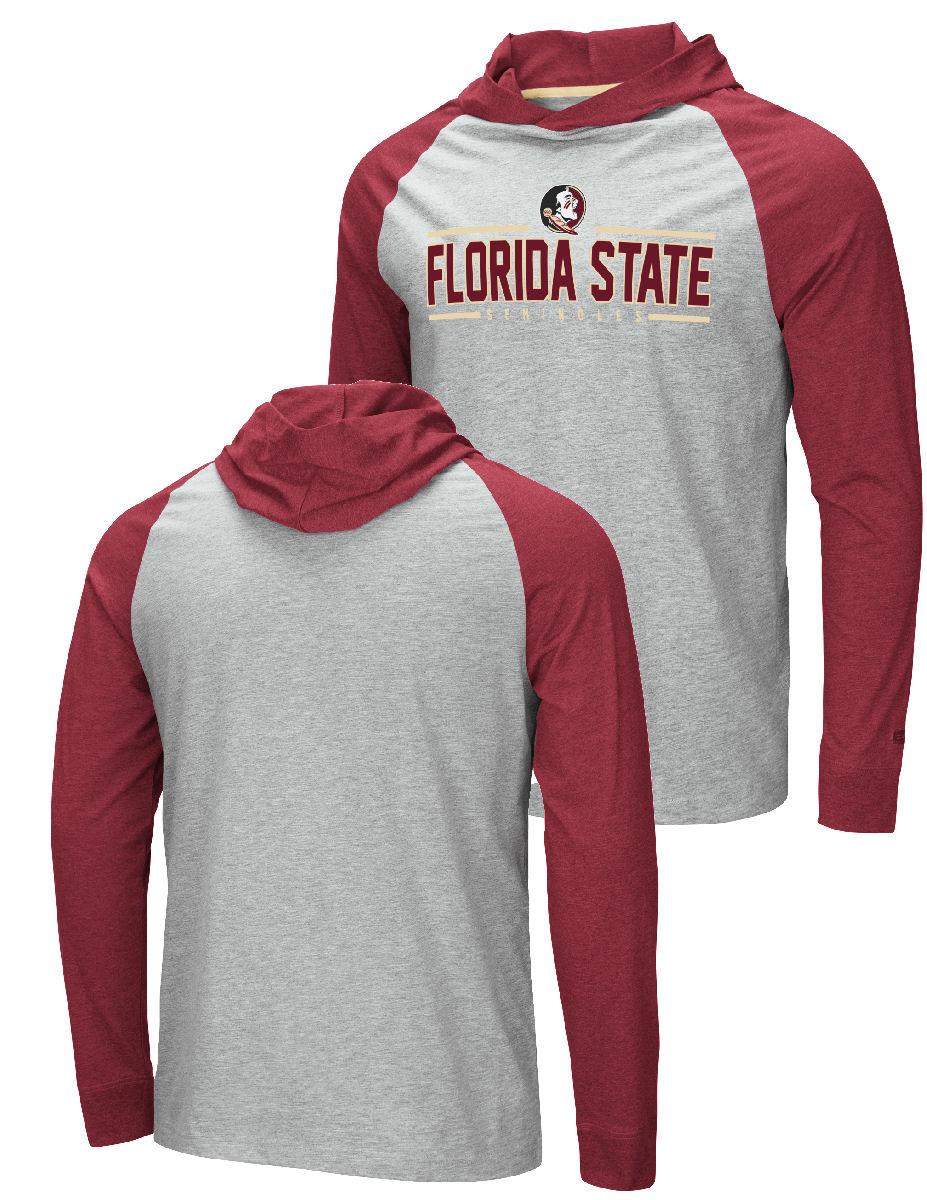 Florida State Seminoles Grey Slopestyle Long Sleeve Hoodie T Shirt ...