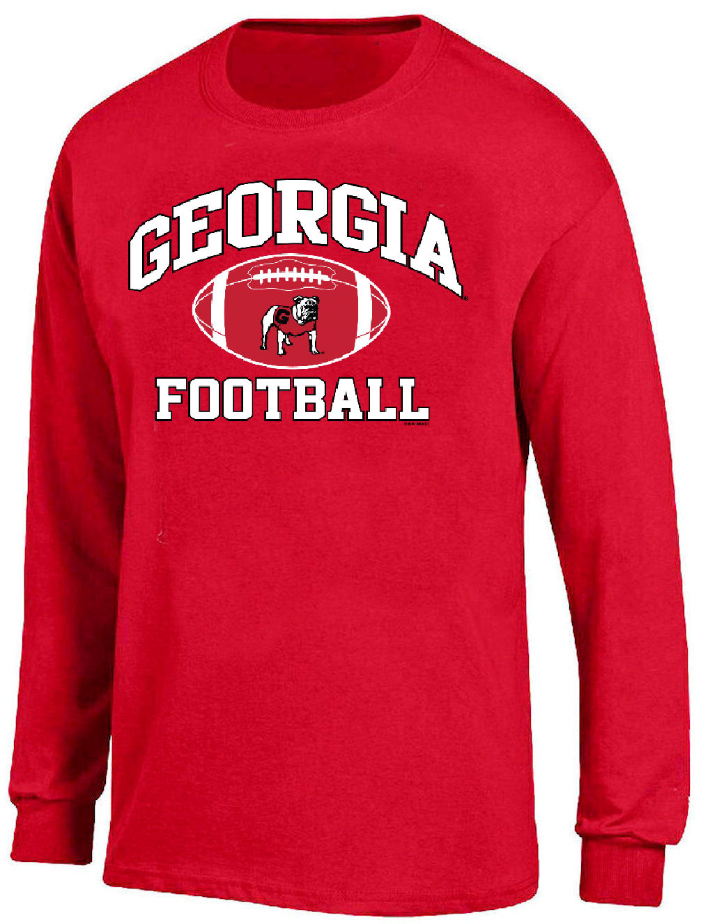 Georgia Bulldogs Men's Red Football Graphic Long Sleeve T Shirt ...