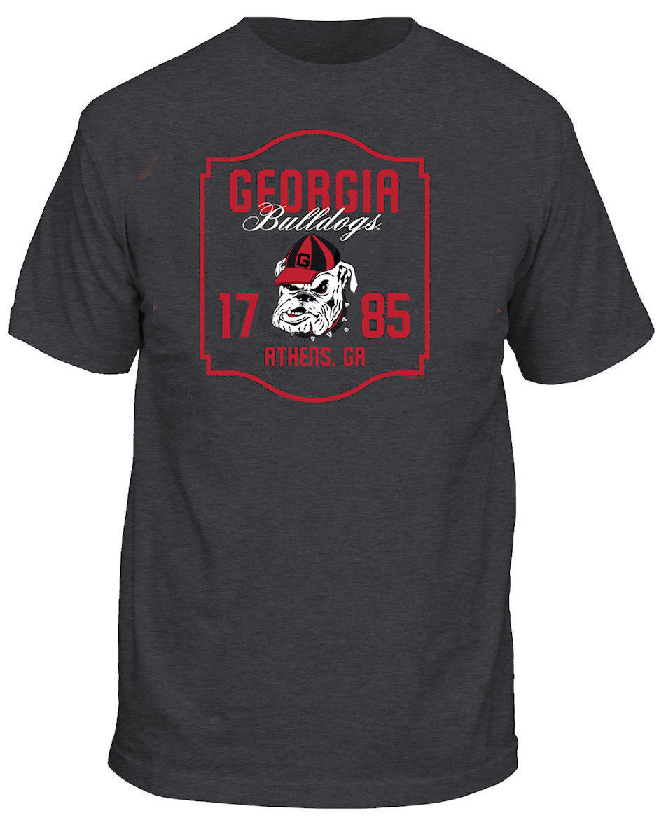 Georgia Bulldogs Men's Heather Charcoal 1785 Short Sleeve T Shirt ...