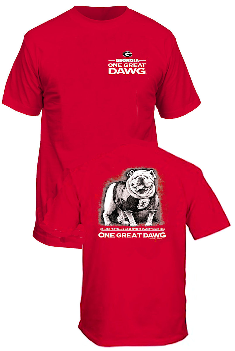 Georgia Bulldogs Men's Red 2-Sided Good Dawg Short Sleeve T Shirt ...