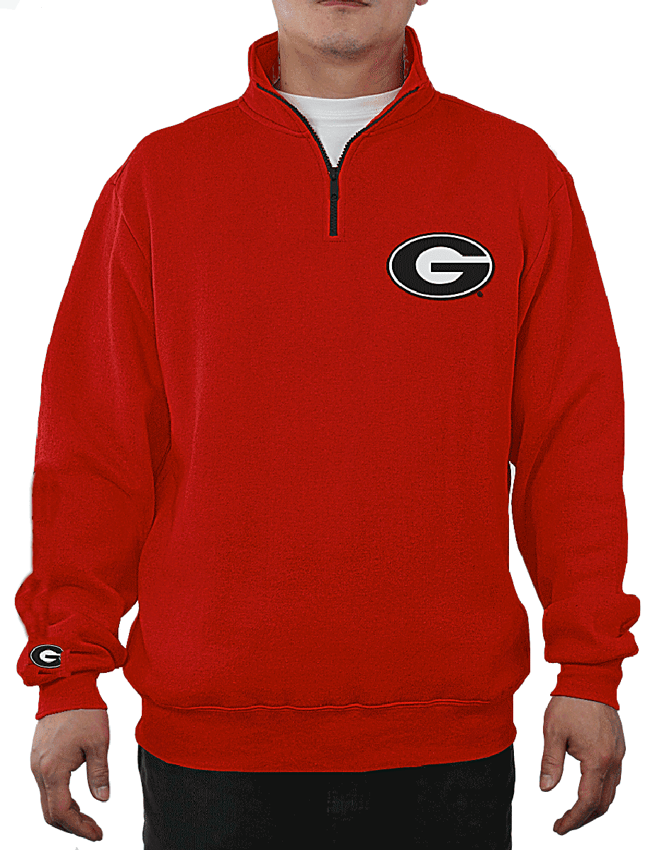 Georgia Bulldogs Red Campus Quarter Zip College Pullover Sweatshirt on ...