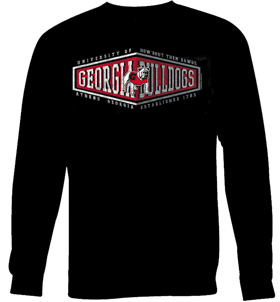 Georgia Bulldogs Men's Black Street Sign Slogans Long Sleeve T Shirt ...