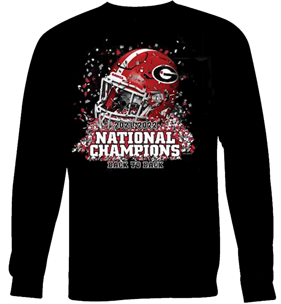 Georgia Bulldogs 2021-2022 Black Helmet College National Champions Long ...