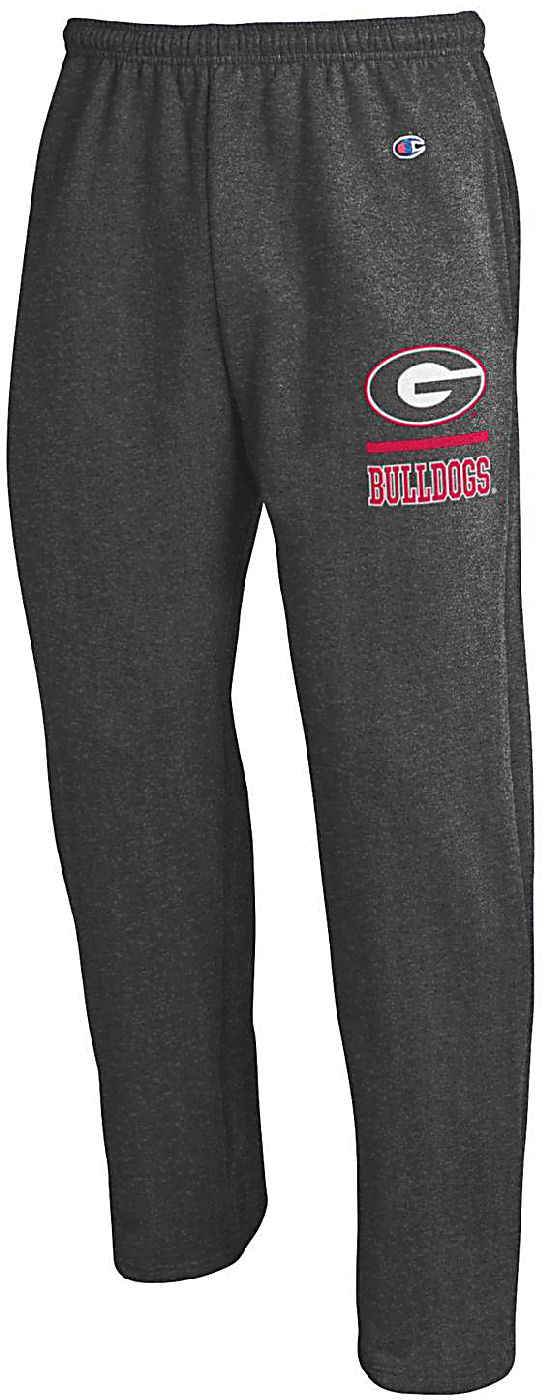 Georgia Bulldogs Adult Charcoal Open Bottom Powerblend Sweatpants by ...