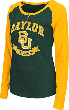 Ladies Baylor Bears Green Healy Raglan Long Sleeve Tee Shirt | Baylor ...