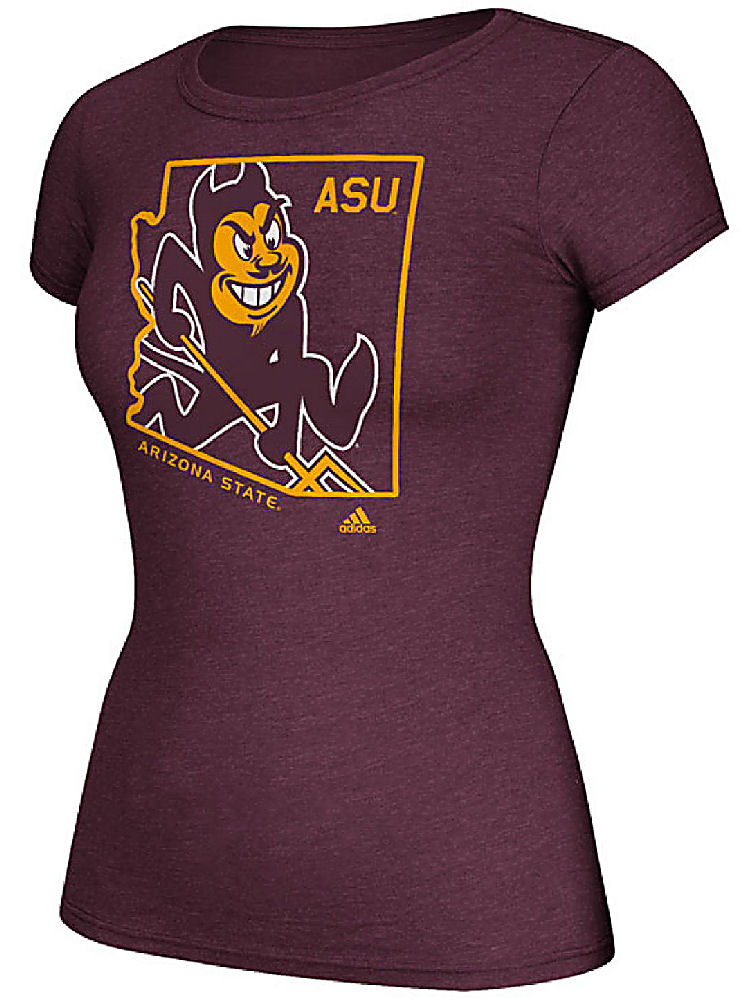 Ladies Arizona State Sun Devils Adidas Maroon Clipped State Short ...