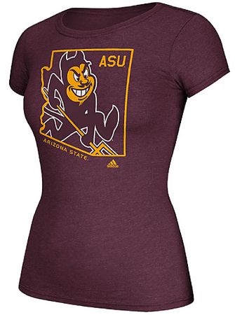 Ladies Arizona State Sun Devils Adidas Maroon Clipped State Short ...