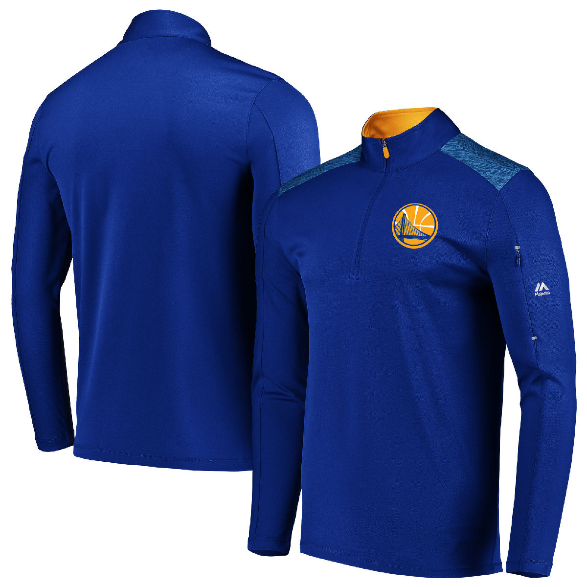 Golden State Warriors Royal Half Zip Reflective Logo Mock Neck Wind ...
