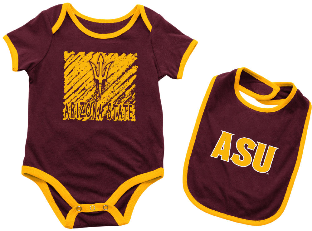 Infant Arizona State Sun Devils Maroon Look At The Baby Onesie and Bib ...