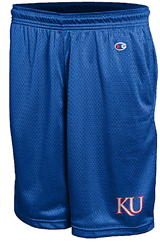 Kansas Jayhawks Men’s Royal Poly Mesh Workout Shorts on Sale | Kansas ...
