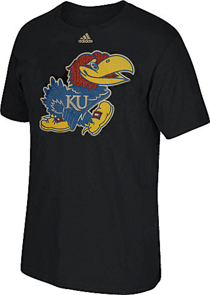 Kansas Jayhawks Mens Black Adidas High End Patch Short Sleeve T Shirt ...