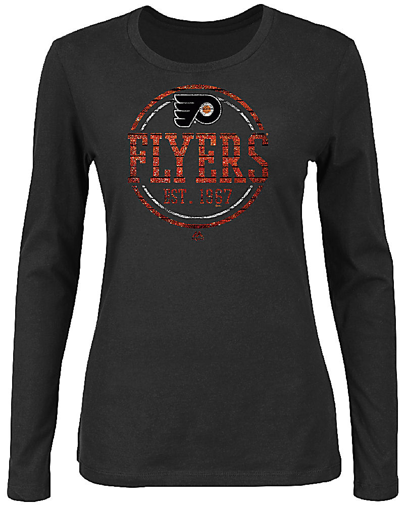 Ladies Philadelphia Flyers Black Far From Finished Long Sleeve T Shirt ...