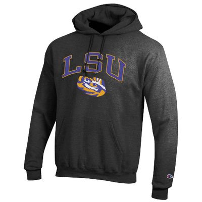 LSU Tigers Granite Heather Champion Campus Powerblend Screened Hoodie ...