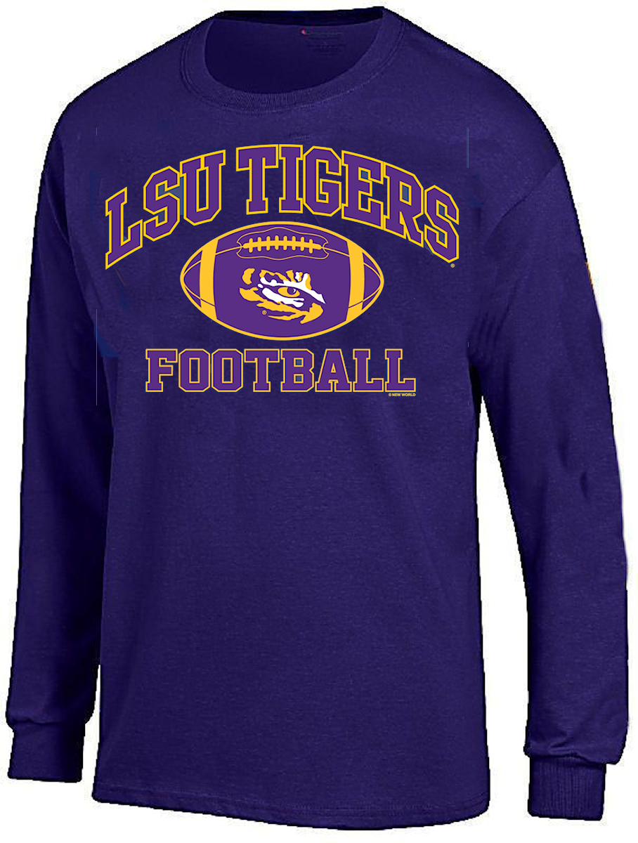 LSU Tigers Men's Purple Football Graphic Long Sleeve T Shirt | LSU ...
