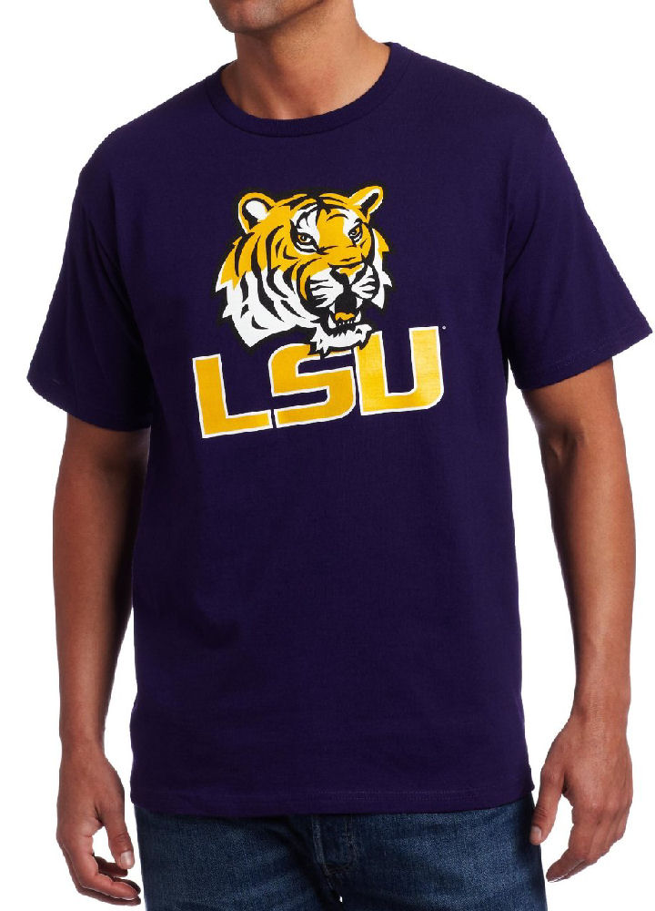 NCAA LSU Tigers Purple Icon College Tee Shirt | LSU Tigers Apparel on Sale