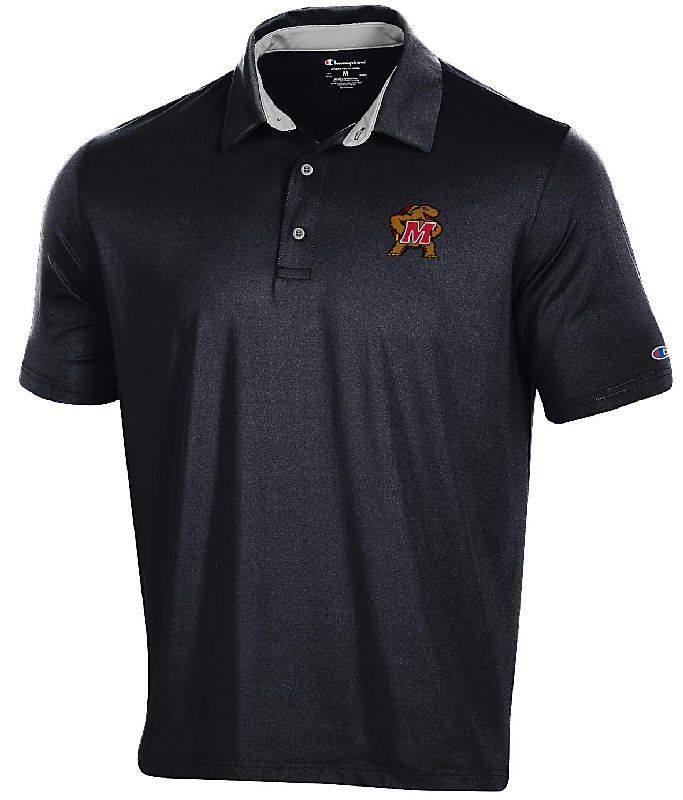 Maryland Terrapins Men's Black Blitz Synthetic Polo Shirt | Maryland ...
