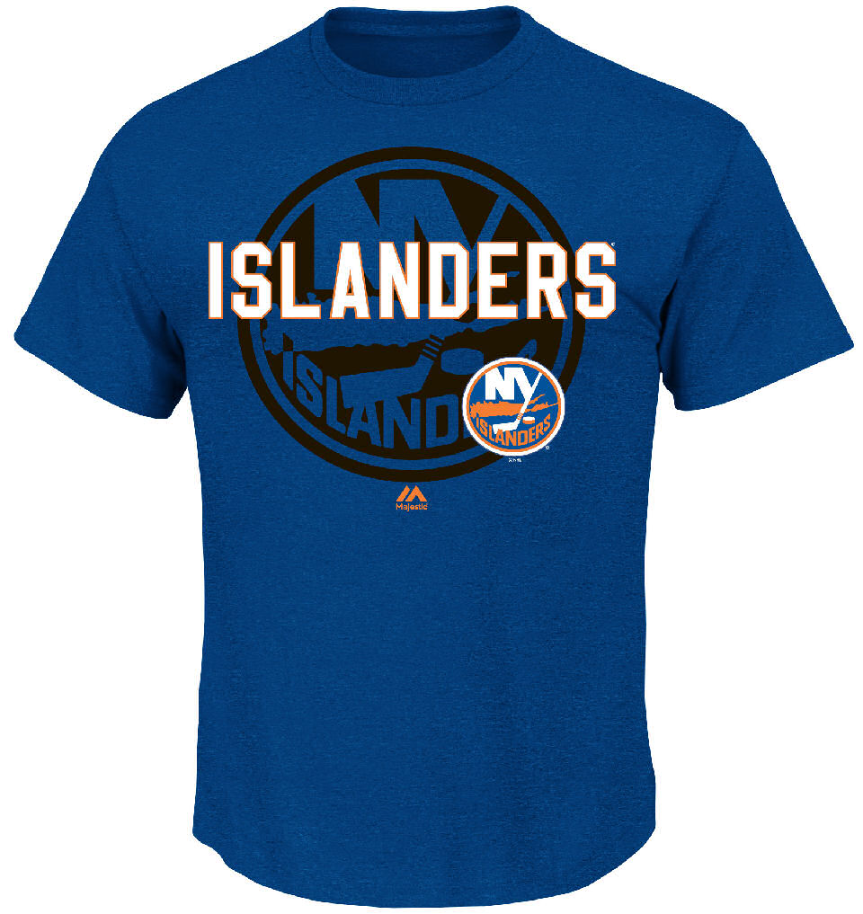 Mens New York Islanders NHL Royal Wrist Shot Short Sleeve T Shirt | New ...